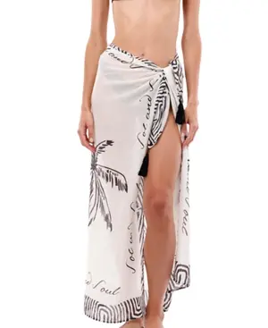 MALAI Palmseason Must Maxi Pareo - White / Black