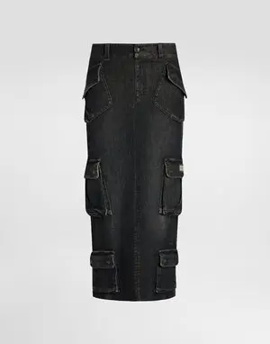 Dolce & Gabbana Tight-fitting Denim Skirt - Multicolor
