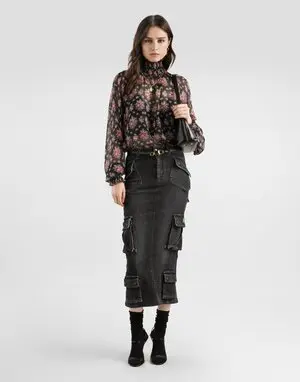 Dolce & Gabbana Tight-fitting Denim Skirt - Multicolor