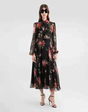 Dolce & Gabbana Rose Bouquet-print Chiffon Top - Multicolor