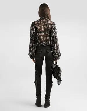 Dolce & Gabbana Vintage Rose-print Chiffon Top