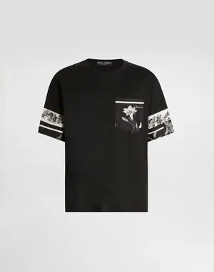 Dolce & Gabbana Cotton And Silk T-shirt With Print