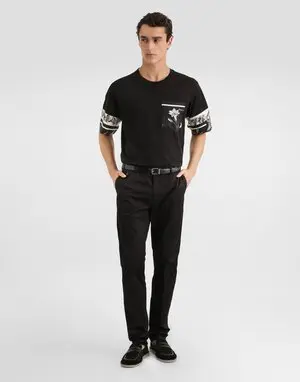 Dolce & Gabbana Cotton And Silk T-shirt With Print