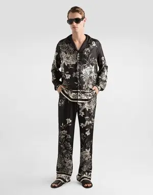 Dolce & Gabbana Flower Bouquet-print Twill Trousers - Multicolor