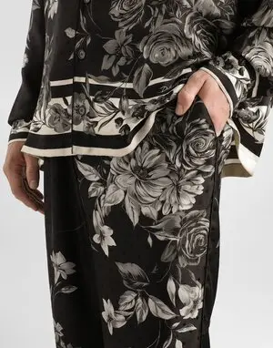Dolce & Gabbana Flower Bouquet-print Twill Trousers - Multicolor