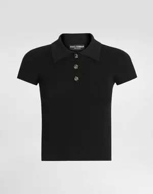 Dolce & Gabbana Ribbed Polo Sweater