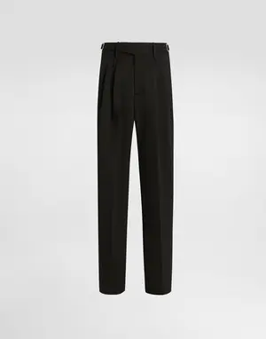 Dolce & Gabbana Wool Gabardine Trousers - Black