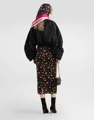 Dolce & Gabbana Rose Bouquets-print Straight Charmeuse Skirt - Multicolor