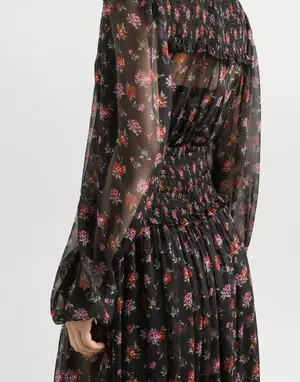 Dolce & Gabbana Floral-print Long Chiffon Dress - Multicolor