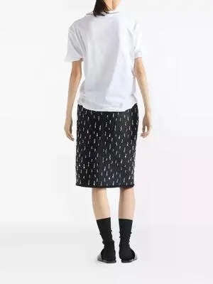 Prada Embellished Scuba Midi Skirt