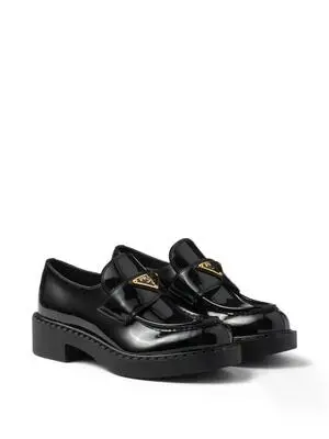 Prada Patent-finish Leather Loafers