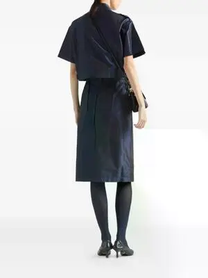 Prada Drawstring Midi Pencil Skirt - Blue