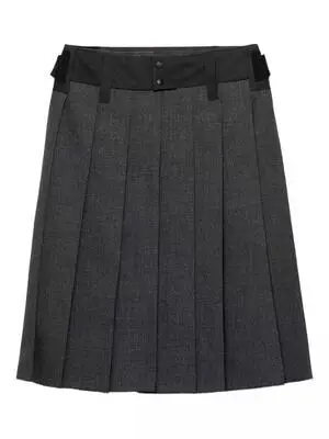Prada Pleated Midi Skirt - Grey