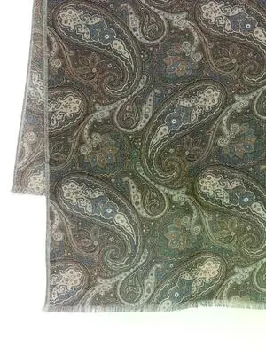 DELL'OGLIO Paisley Fringed Scarf