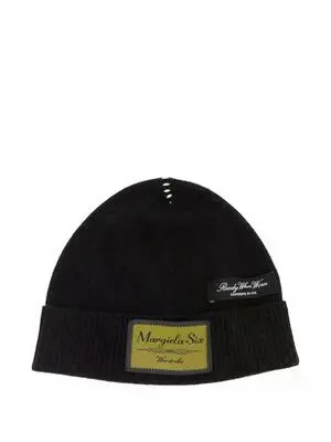 MAISON MARGIELA Logo-patch Beanie - Black