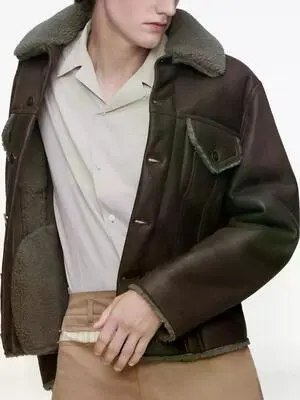 MAISON MARGIELA Fur-collar Jacket - Brown