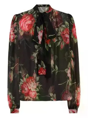 Dolce & Gabbana Floral Blouse - Black