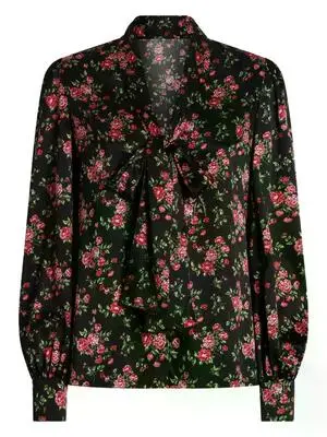 Dolce & Gabbana Floral Tie-neck Blouse