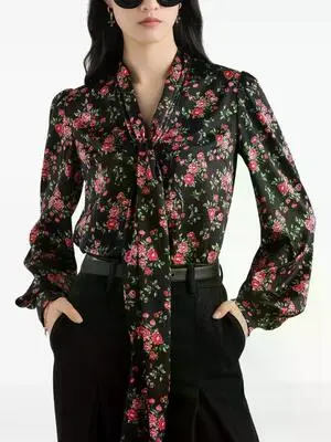 Dolce & Gabbana Floral Tie-neck Blouse