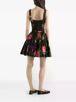 Dolce & Gabbana Floral Tiered Mini Skirt - Black