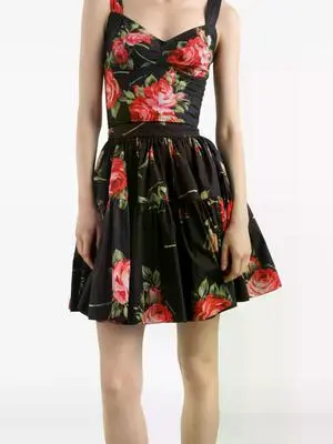 Dolce & Gabbana Floral Tiered Mini Skirt - Black