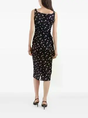 Dolce & Gabbana Floral-print Midi Dress - Black