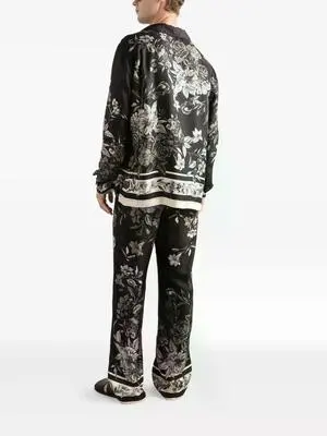 Dolce & Gabbana Floral Print Trousers - Black
