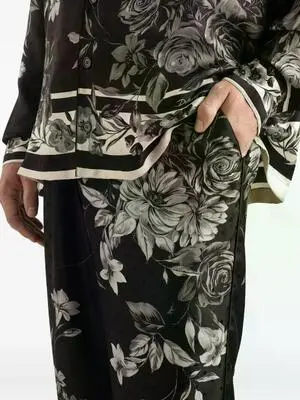 Dolce & Gabbana Floral Print Trousers - Black