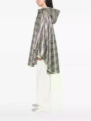 Missoni Chevron-pattern Hooded Cape - Blue