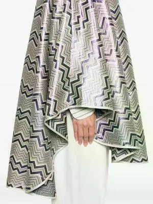 Missoni Chevron-pattern Hooded Cape - Blue