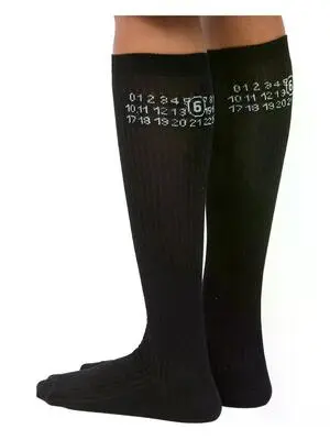 MAISON MARGIELA Knee-high Socks With Numeric Artwork