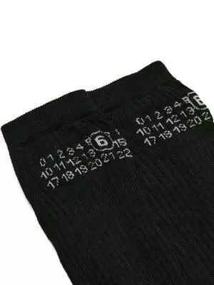 MAISON MARGIELA Knee-high Socks With Numeric Artwork