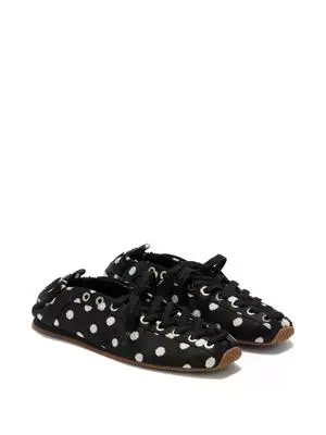 GANNI Sporty Ballerina Flats In Polka Dot - Black