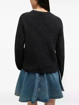 GANNI Graphic Wool Blend Sweater - Grey