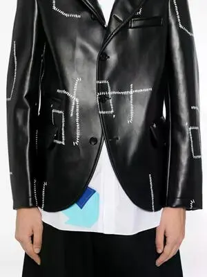 BLACK COMME DES GARÇONS Stitch Detail-printed Blazer