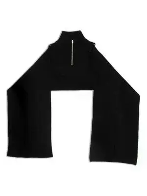 MAISON MARGIELA Half-zip Ribbed Scarf - Black