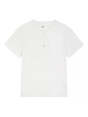 STUDIO TOMBOY Button-placket Short-sleeve T-shirt
