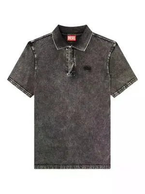 DIESEL® T-rejust-nc-den Frayed Patch Polo Shirt - Grey