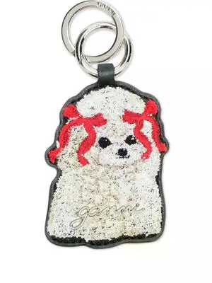 GANNI Dog Bow Keyring - White