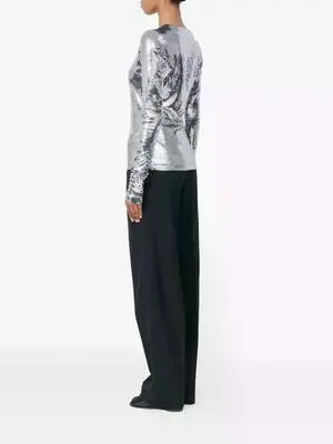 MAISON MARGIELA Metallic Long-sleeve T-shirt - Silver