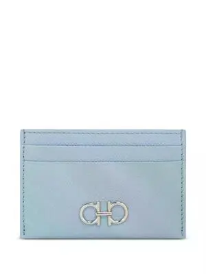 FERRAGAMO Gancini Leather Credit Card Holder - Blue