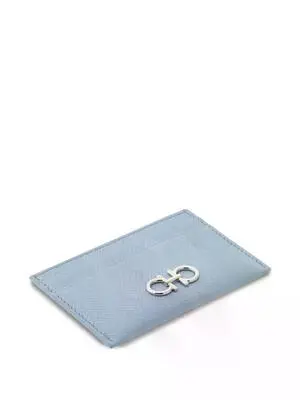 FERRAGAMO Gancini Leather Credit Card Holder - Blue