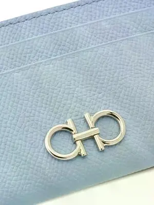 FERRAGAMO Gancini Leather Credit Card Holder - Blue