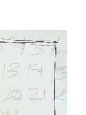 MAISON MARGIELA Scribbled Numerical Silk Scarf - White