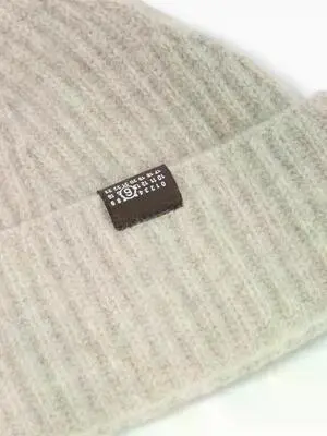MAISON MARGIELA Ribbed Logo-patch Beanie - Neutrals
