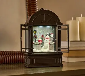 VALERIE PARR HILL As Is Christmas Time Reflections Illuminated Snowing Lantern - One-color