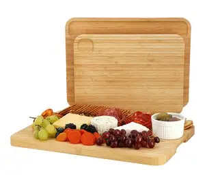 MEGACHEF 3pc Bamboo Cutting Prep And Serving Bo Ard Set - One-color