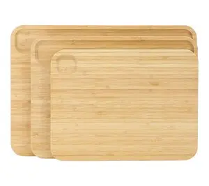 MEGACHEF 3pc Bamboo Cutting Prep And Serving Bo Ard Set
