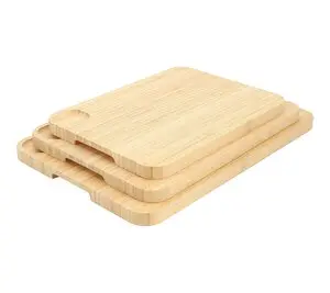 MEGACHEF 3pc Bamboo Cutting Prep And Serving Bo Ard Set