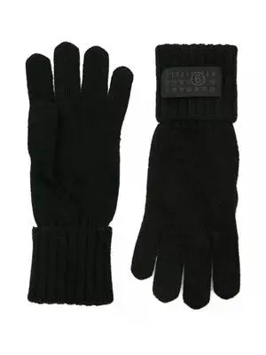 MAISON MARGIELA Ribbed-cuff Logo-patch Gloves